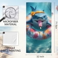 Beach towels oversized shark popsicle sticking out of its mouth in ...