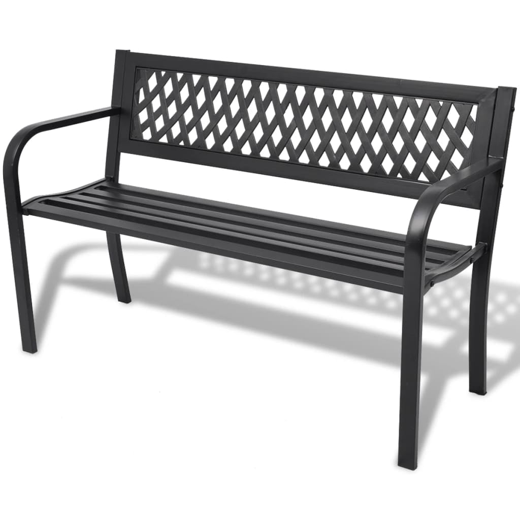 Click here for Vidaxl Garden Bench 118 Cm Steel Black 46.5 X 19.7... prices
