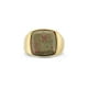 Gold 15mm Square Green stone Signet ring , Mens Signet ring , MEns Ring ...