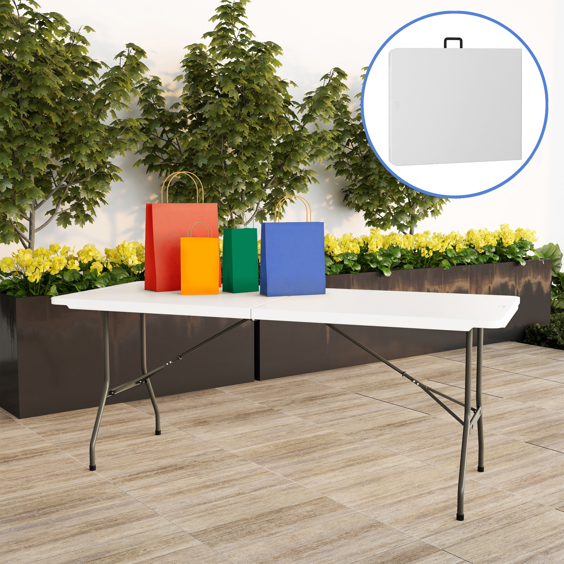 Somerset Home Multipurpose Folding Table, White (6-Foot) - Walmart.com