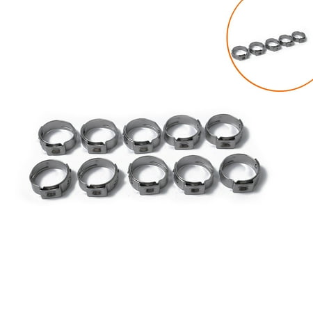 Volkmi 10PCS PEX stainless steel single ear stepless clamp soft and ...