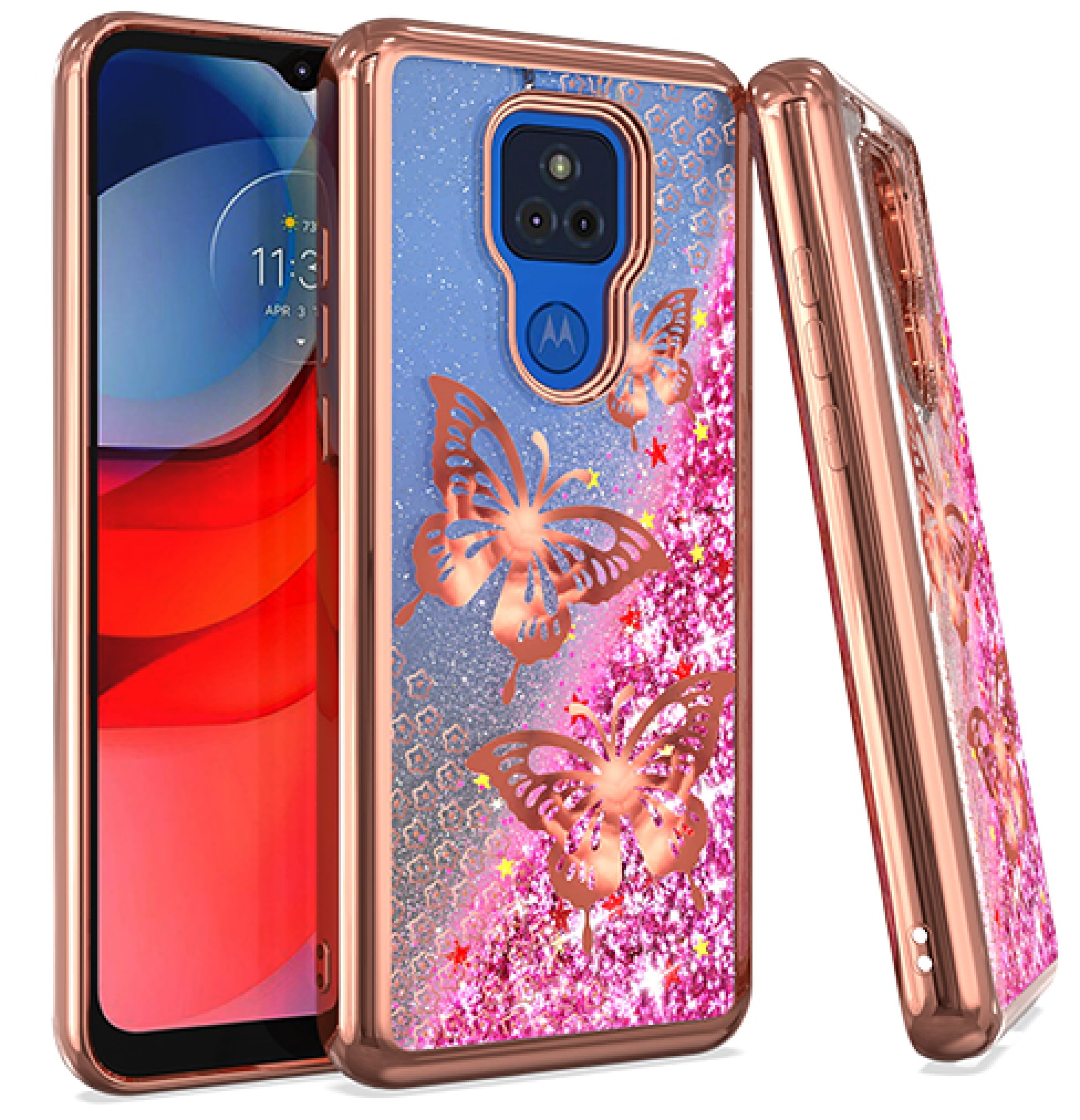 For Motorola Moto G Play XT2093DL 2021 Liquid Glitter Cover Cell Phone ...