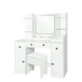 Vanity Desk Set, Wood Makeup Vanity Table With Mirror & 3 Level ...
