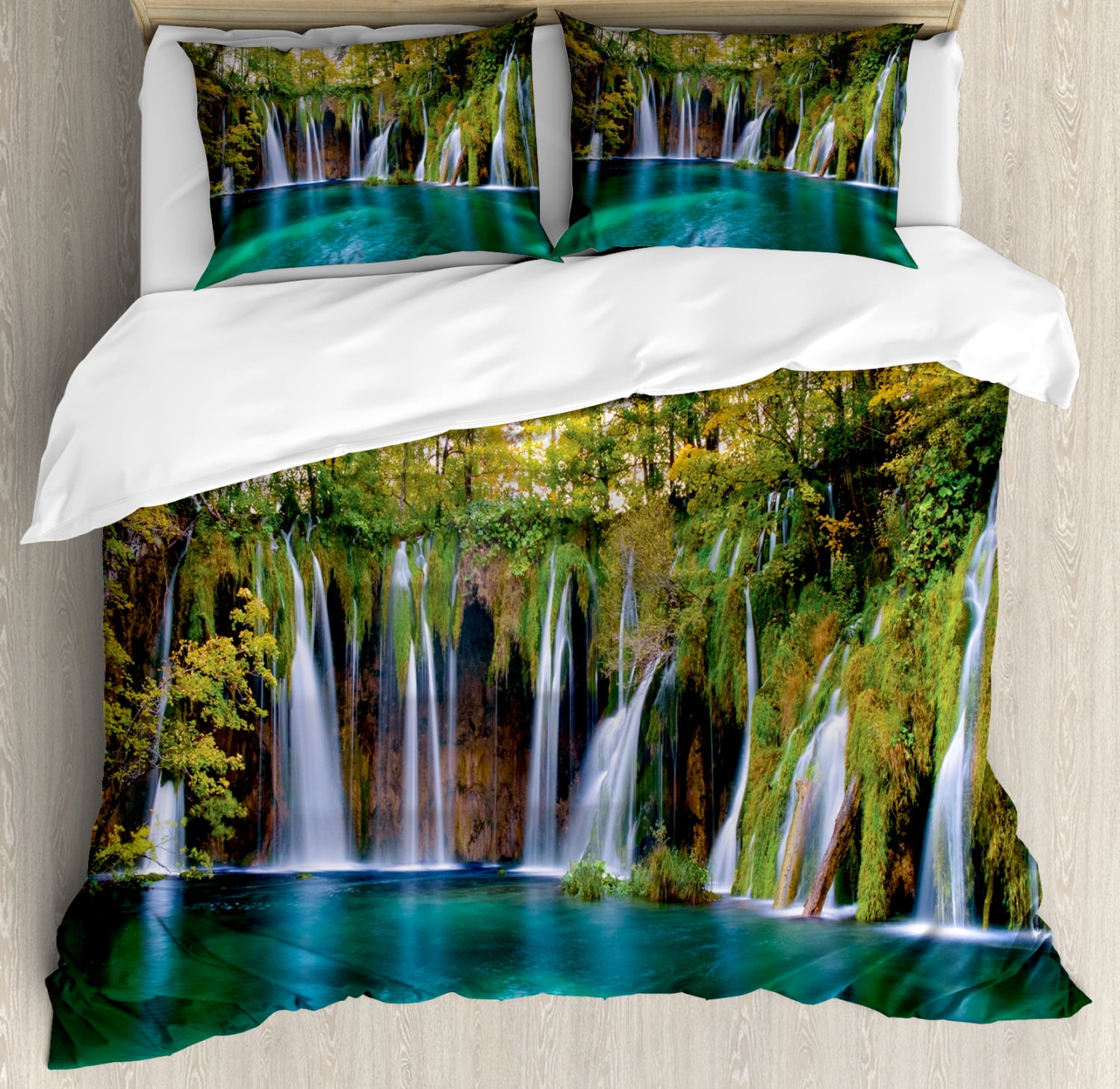 Croatia Duvet Cover Set King Size, Nature Photo with Many Small ...