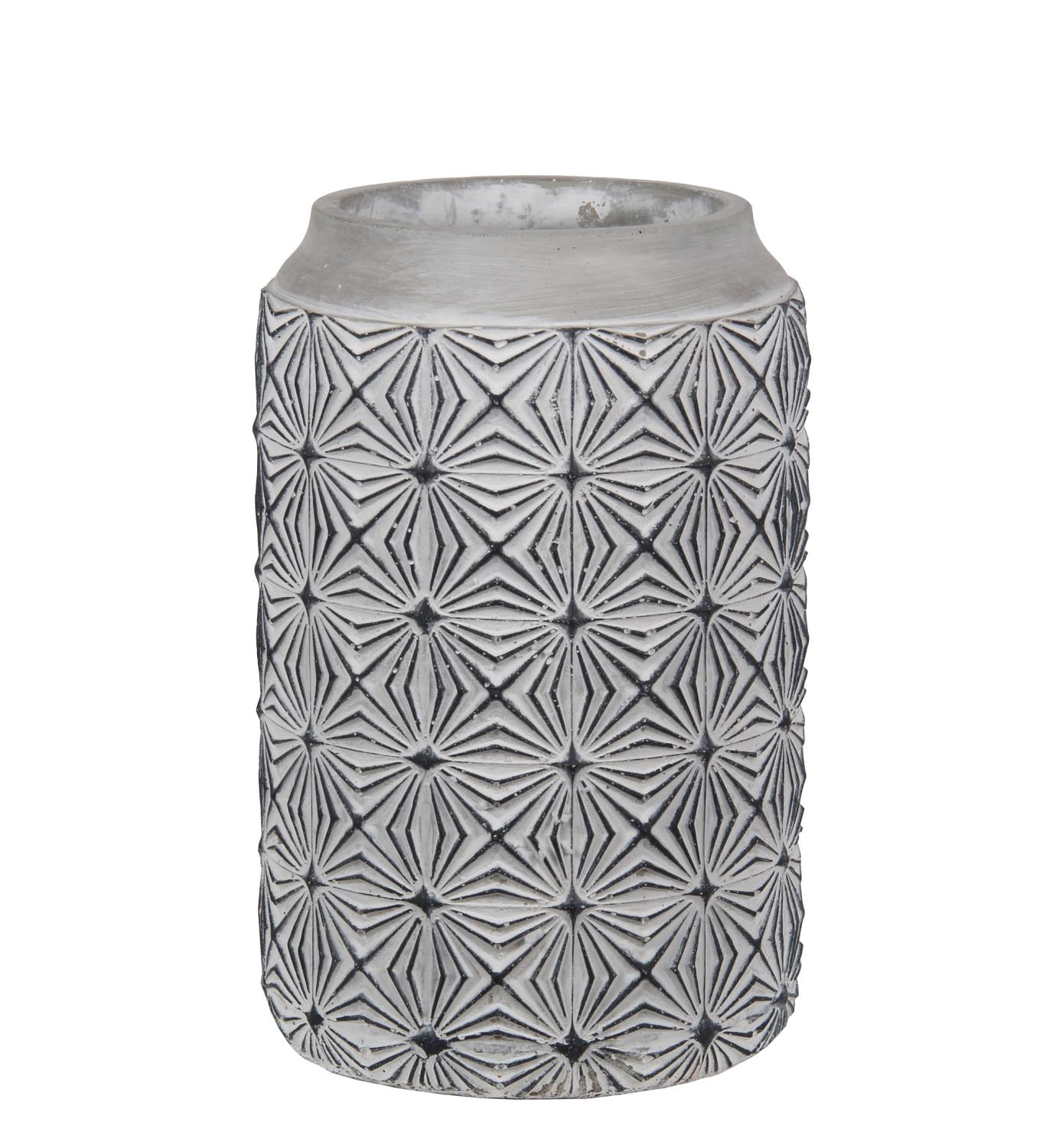 Privilege Traditional Large Geo Cement Vase 34449 - Walmart.com