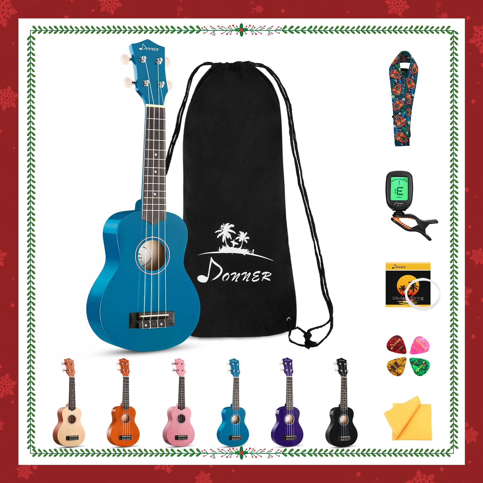 Donner Soprano Ukulele Beginner Kit for Kid Adult Student with Online ...