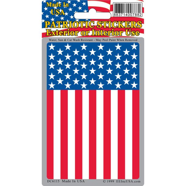 U.S.A. American Flag Sticker 2-3/4"X4" - Walmart.com
