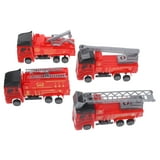 4Pcs Friction Powered Car Toys Pull Back Construction Truck Realistic ...