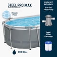 "Bestway 10'x6'7""x33"" Power Steel Oval Frame Pool for Adults, Deep ...