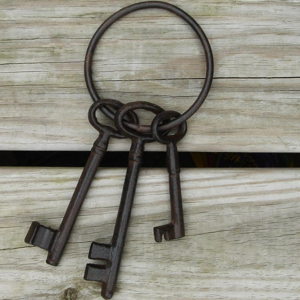 TreasureGurus Rustic Cast Iron Pirate Ship Jail SKELETON KEYS SET Ant ...