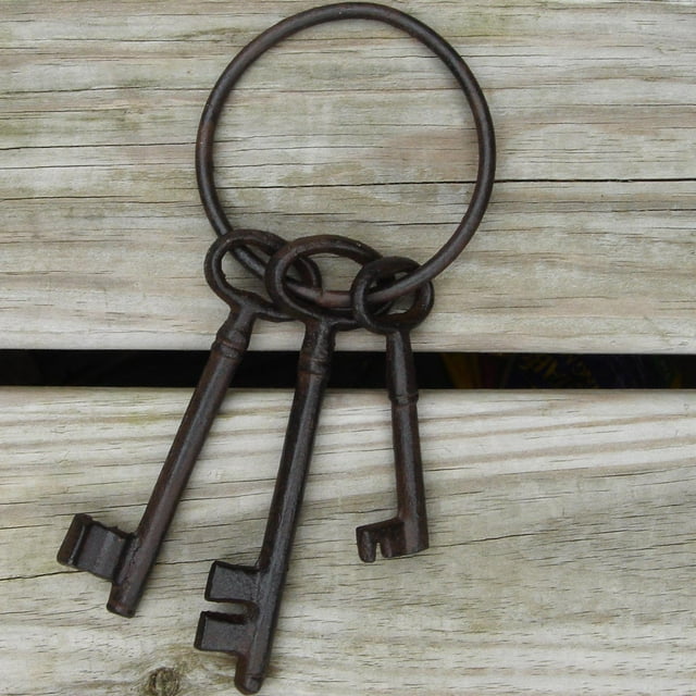 TreasureGurus Rustic Cast Iron Pirate Ship Jail SKELETON KEYS SET Ant ...