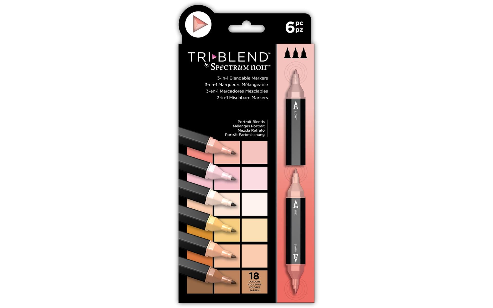 CC Spectrum Noir TriBlend Marker Set 6pc Portrait - Walmart.com