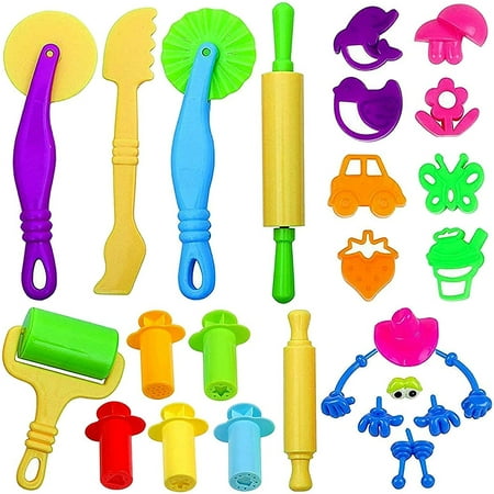 PlayDough Tools for Kids, 26pcs Play Dough Tools Kit Includes Extruder ...