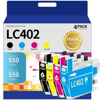 Brother Genuine LC402 2PK 2-Pack of Standard Yield Black Printer Ink ...