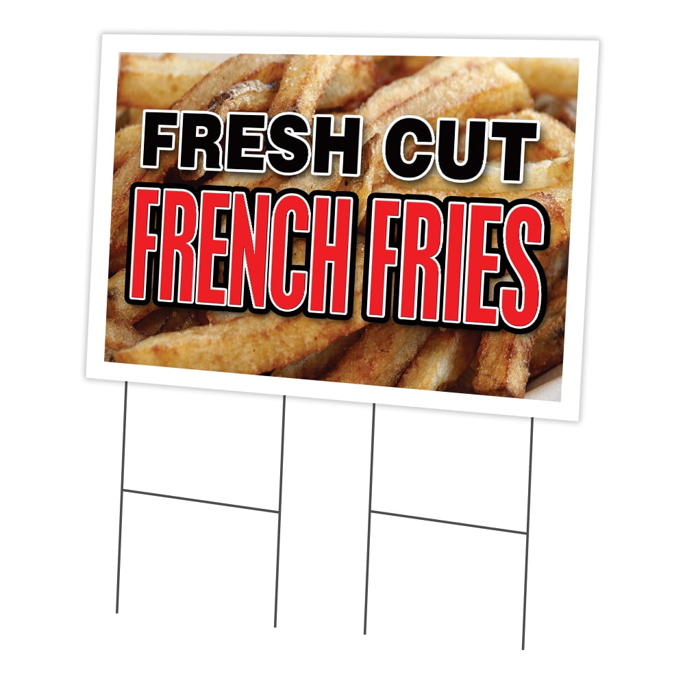 Fresh Cut French Fries Yard Sign & Stake outdoor plastic coroplast ...