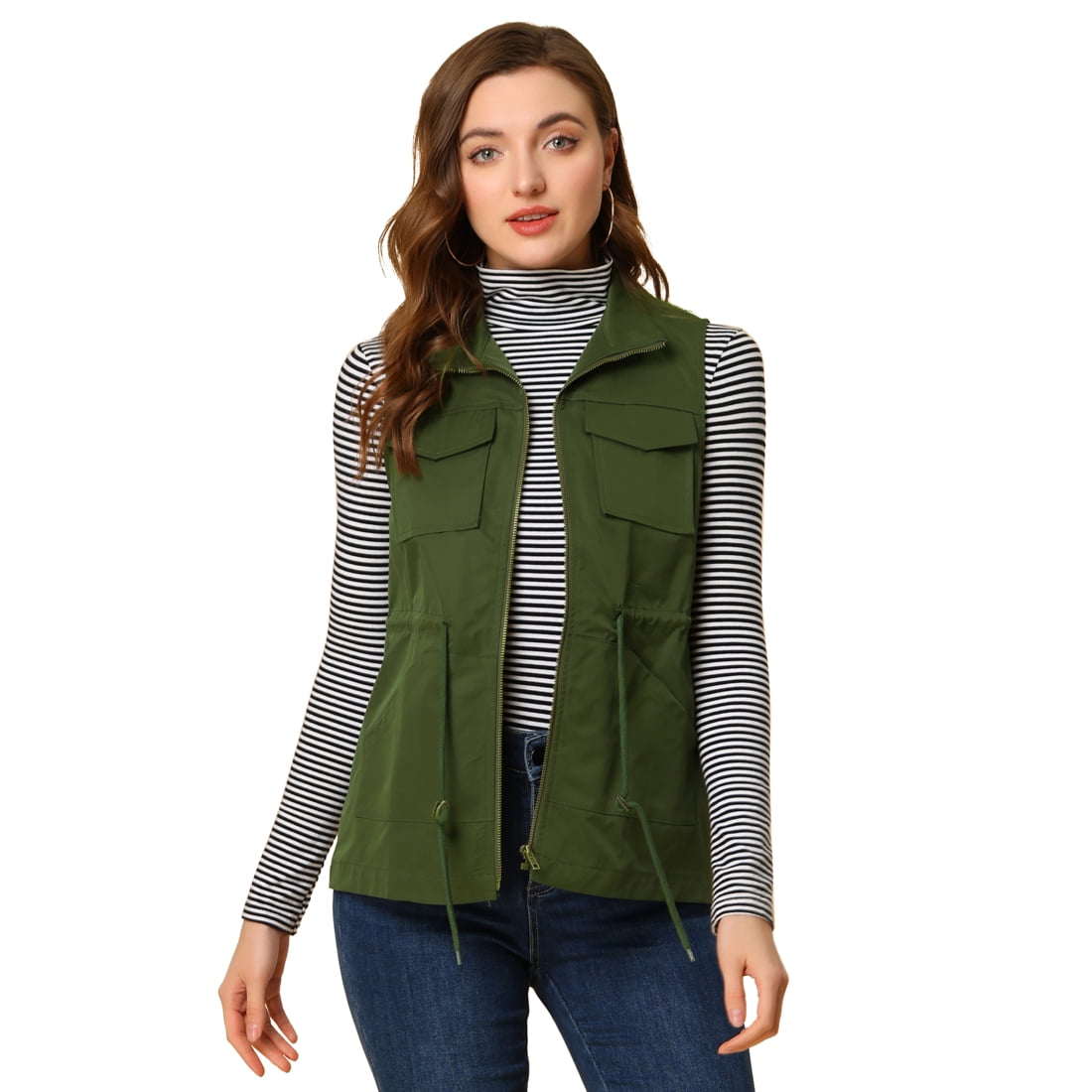 Click here for Inspire Chic Womens Sleeveless Drawstring Waist Zi... prices