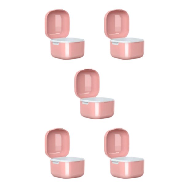 Transemion Denture Case w/ Strainer Basket Bath Cleaning Soaking for ...
