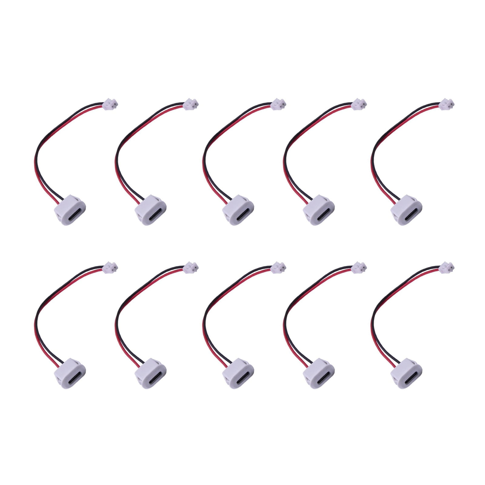 10Pcs Type-C Pigtail Cable Extension Power Cable, 2 Pin Type C Female ...