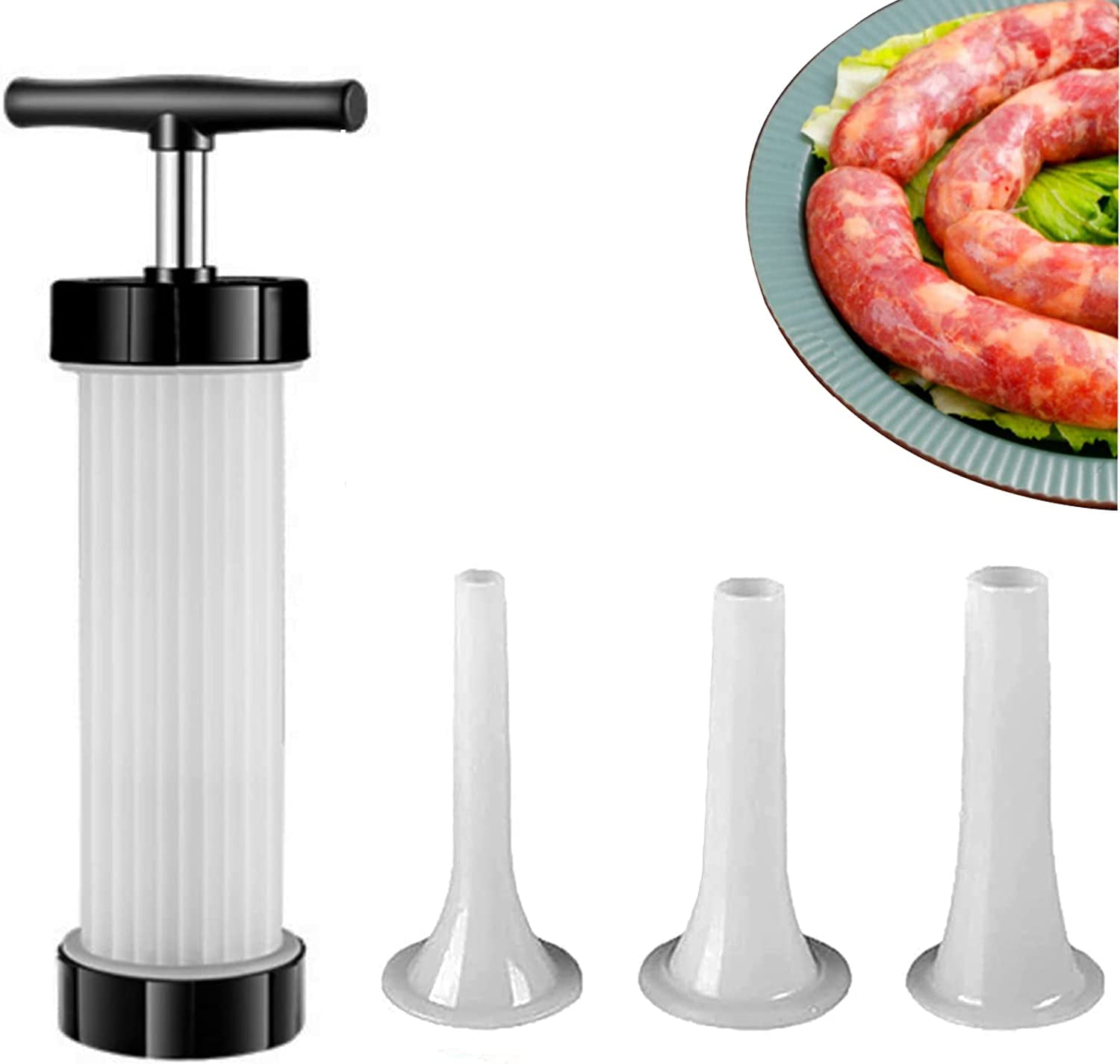 Sausage Stuffer Manual Sausage Maker Plastic Meat Filler Stuffer Funnel ...