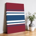 Blue Red Stripes Canvas Wall Art for Living Room, Retro Country White ...