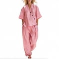 Ailaofu Women's Summer Cotton Linen Two Piece Set, Stylish V Neck ...