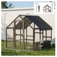 Chicken Coop for 8-10 Hens, Large Walk-in Chicken Run, Waterproof Cover ...