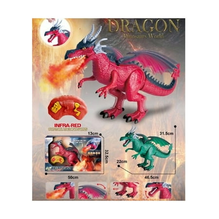 18.25" Remote Control Red Dragon with Light and Sound - Battery ...