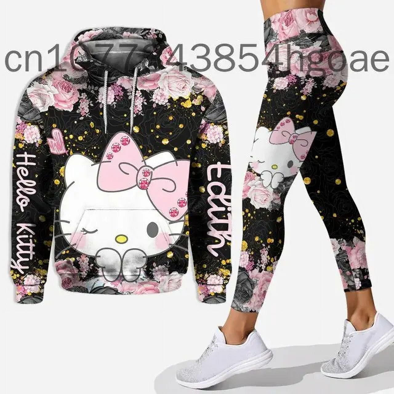 Click here for Zeruo 2024 New Hello Kitty Legging Hoodie Set Yoga... prices