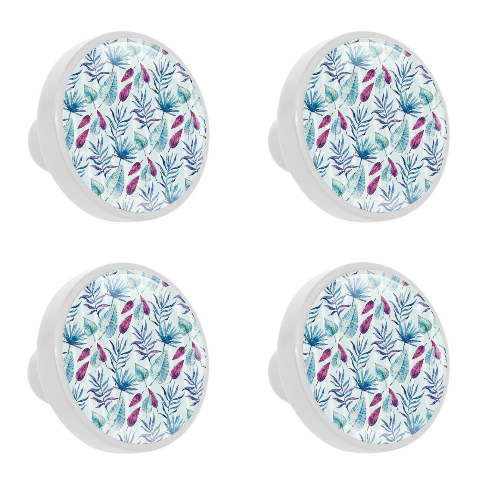 4 Pcs Tropical Leaves Knobs for Kitchen Cabinet Cupboard Dresser ...