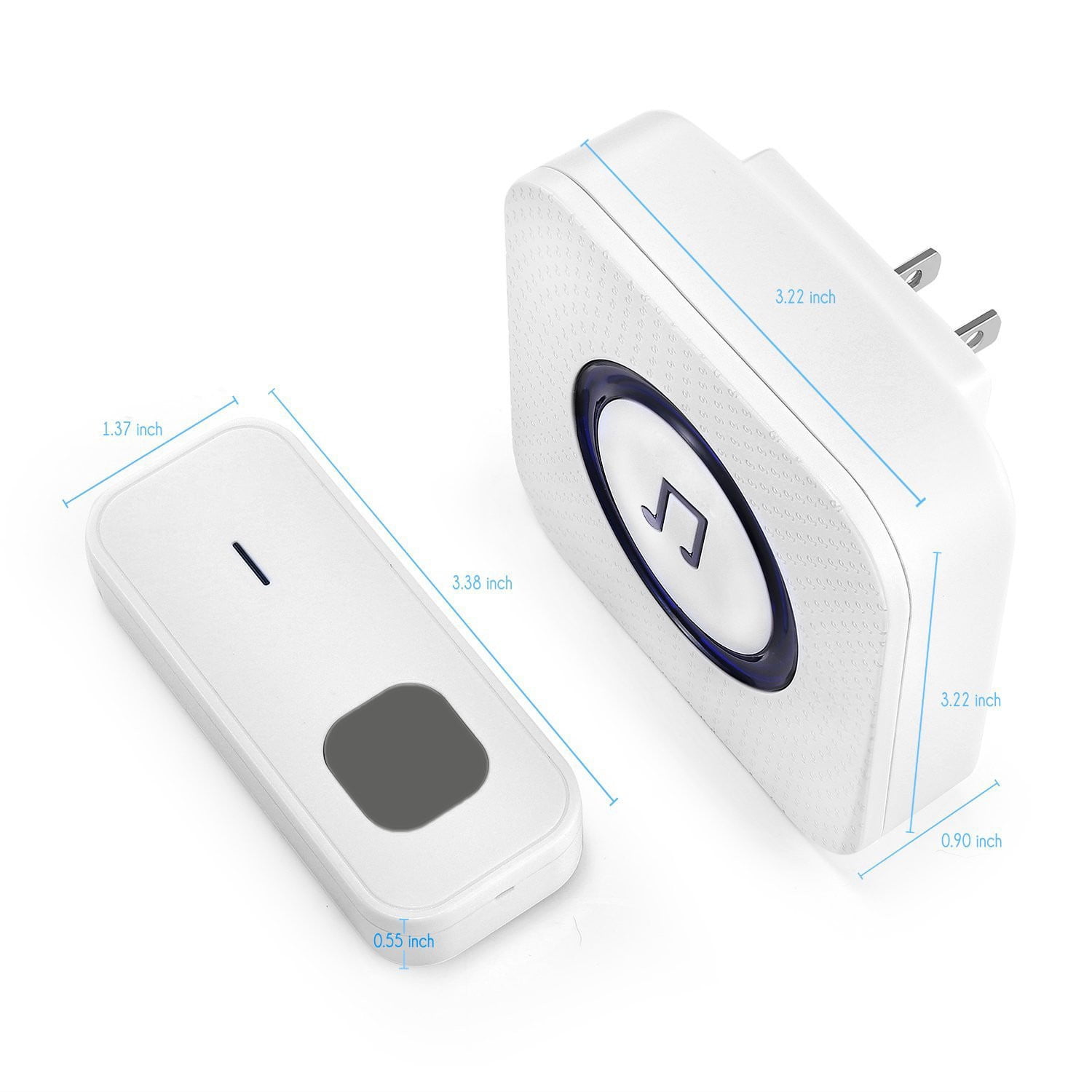 Timbre inalámbrico con 2 receptores, timbre doméstico impermeable IP55 ...