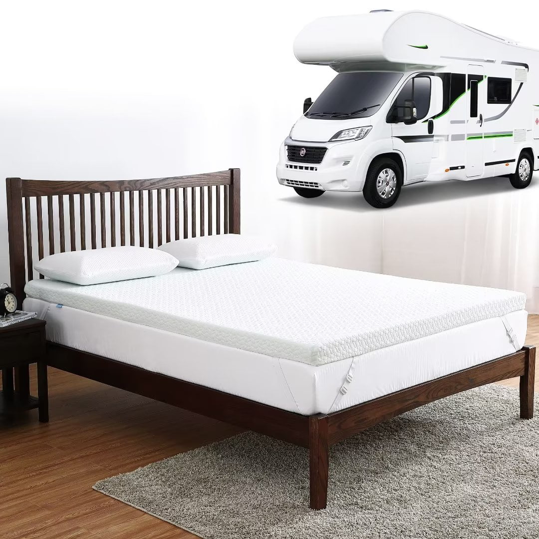 Simzone Mattress Topper Full Extra Long 2 Inch Green Tea Egg Crate ...