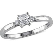 Diamond Accent Sterling Silver Double Heart Promise Ring - Walmart.com