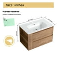 BNK 30 Inch Wall-Mounted Bathroom Vanity with White Resin Basin Sink, Modern Floating Bathroom ...