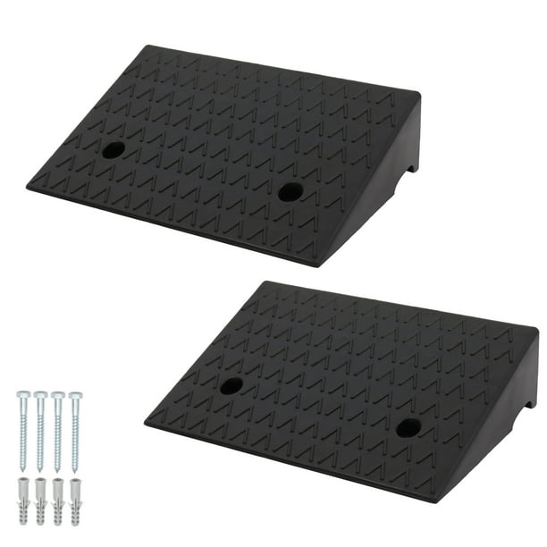 TUFFIOM 2PCS 5" Rubber Car Curb Ramps, Heavy Duty Driveway Ramp with ...