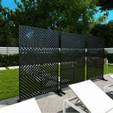 Black Metal Free Standing Outdoor Privacy Screen for Patio Garden 06 ...