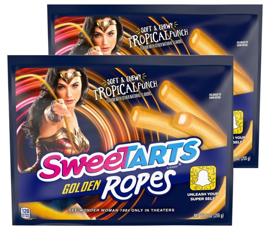SweeTARTS Tropical Punch Golden Ropes (Wonder Woman) Soft & Chewy Ropes ...
