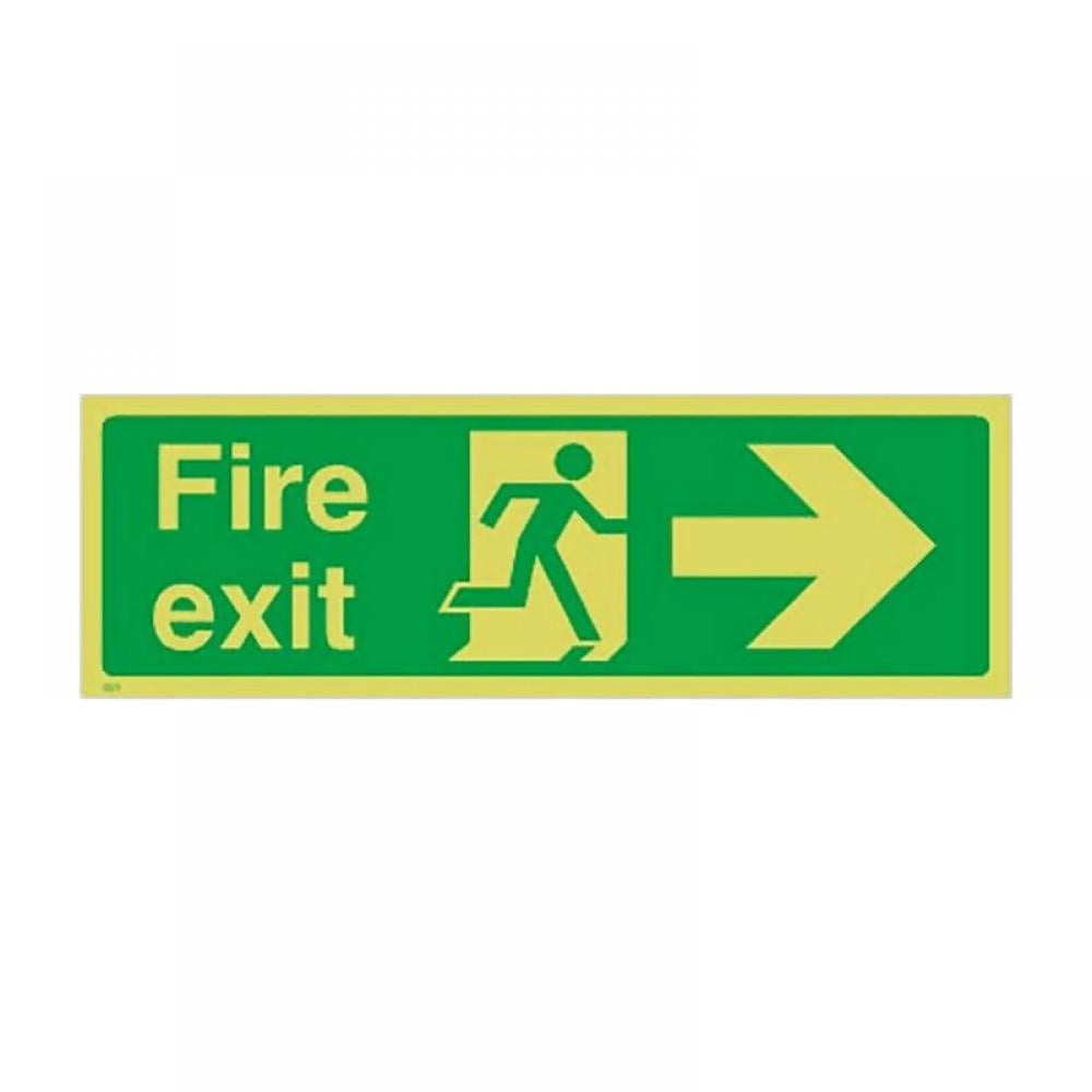 Fire Exit Sign Stickers Green Luminous Safety Direction Arrows ...