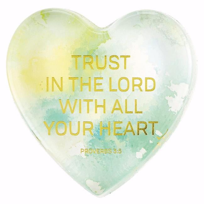 Heartfelt 172113 Proverbs 3-5-6 Trust the Lord Tabletop Glass Heart ...