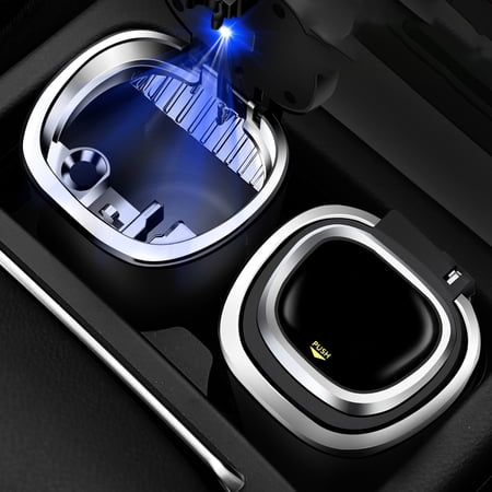 Car Ashtray Cigar Ashtray Smoke Holder Cup Mini Trash Can with LED ...