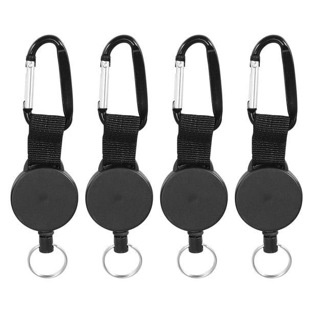 4 Pieces Heavy Duty Retractable Keychain Retractable Badge Holder Reel ...