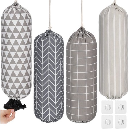 4 Plastic Bag Holder, 22 x 9 Inch Grocery Bag Organizer Storage ...