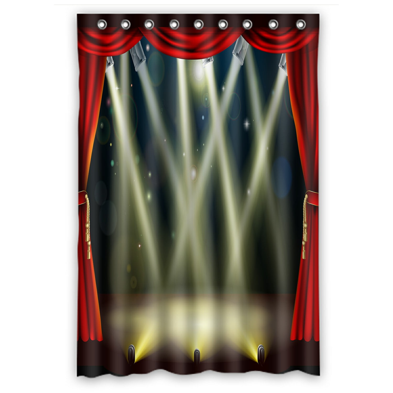 ECZJNT Theater Stage Stage Lights Spotlights Footlights Shower Curtain ...