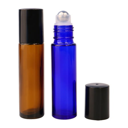 FanShow Essential Oil Roller Bottles, Empty Refillable Roll on Glass ...