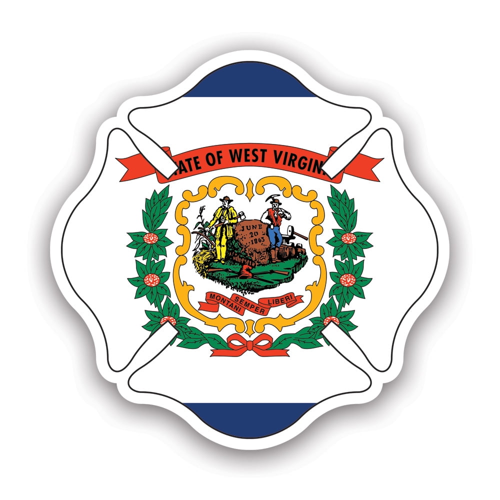 West Virginia State Maltese Cross Shaped Sticker Decal - Self Adhesive ...