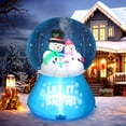 UBesGoo Inflatable Christmas Snowman Family with Crystal Ball Decor ...
