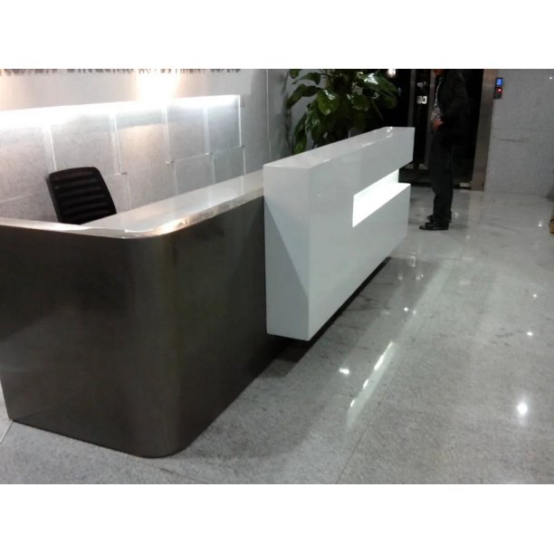 hotel curved marble reception desk counterQT3000 (table top is panel ...