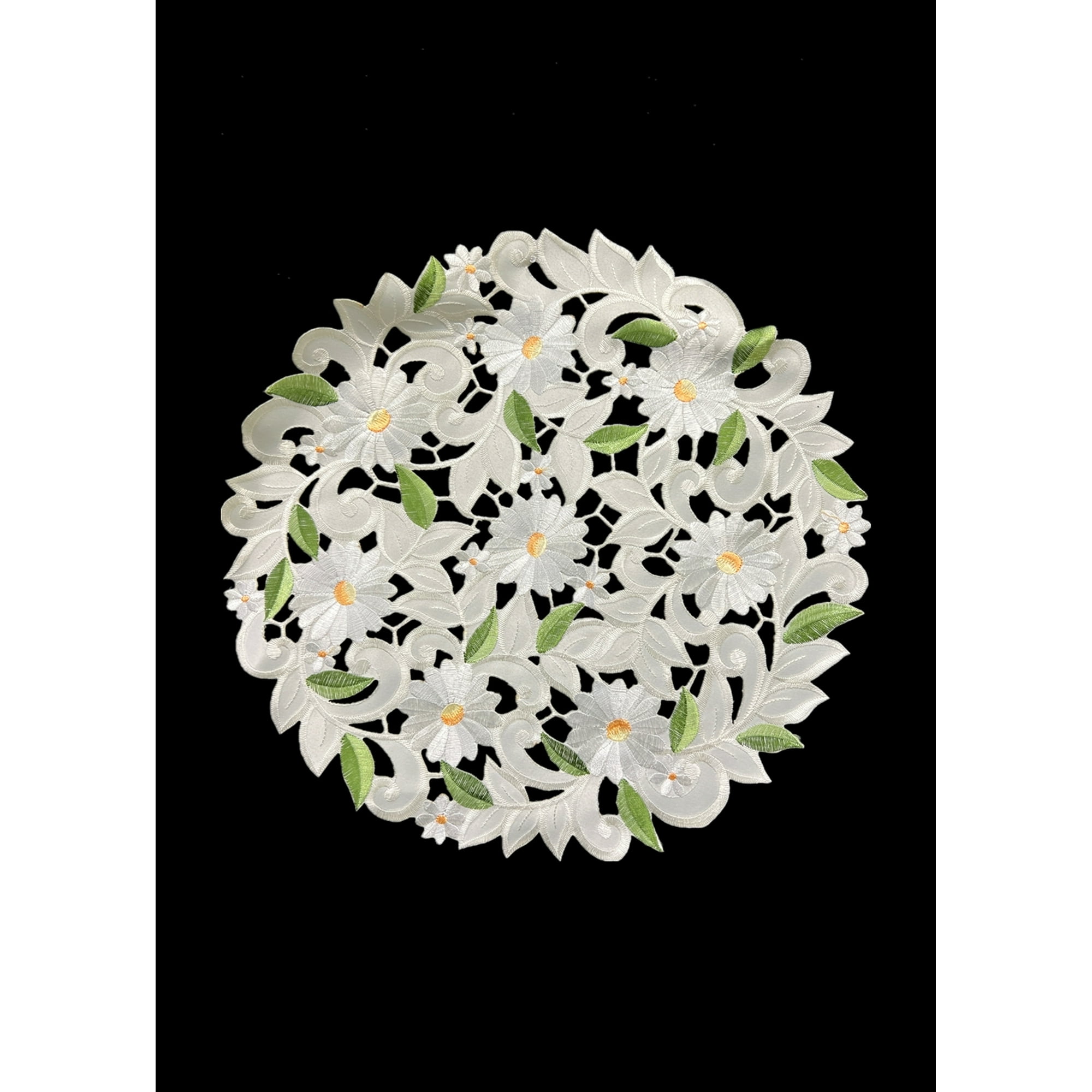 Click here for Jiallo Margarita Embroidered Cutwork Round Placema... prices