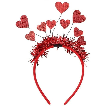 Red Heart Head Bopper Headband Valentine's Day Love Heart Hair Band ...