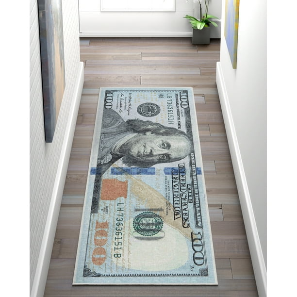 Well Woven New Hundred Dollar Bill Money Rug Runner 2' x 5' - Walmart.com