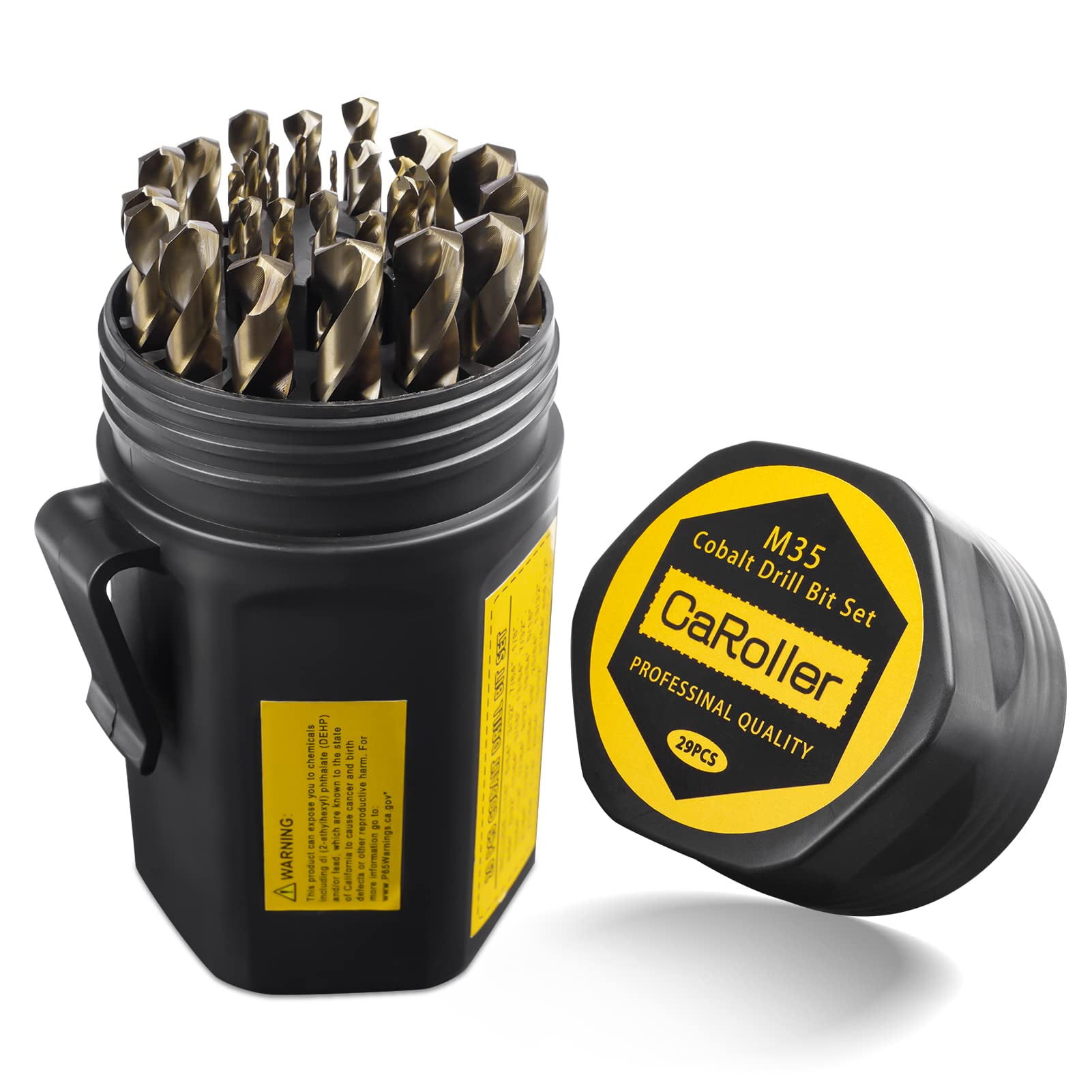 CaRoller Cobalt Drill Bit Set 29-Piece M35 Cobalt Steel Metal Drill ...